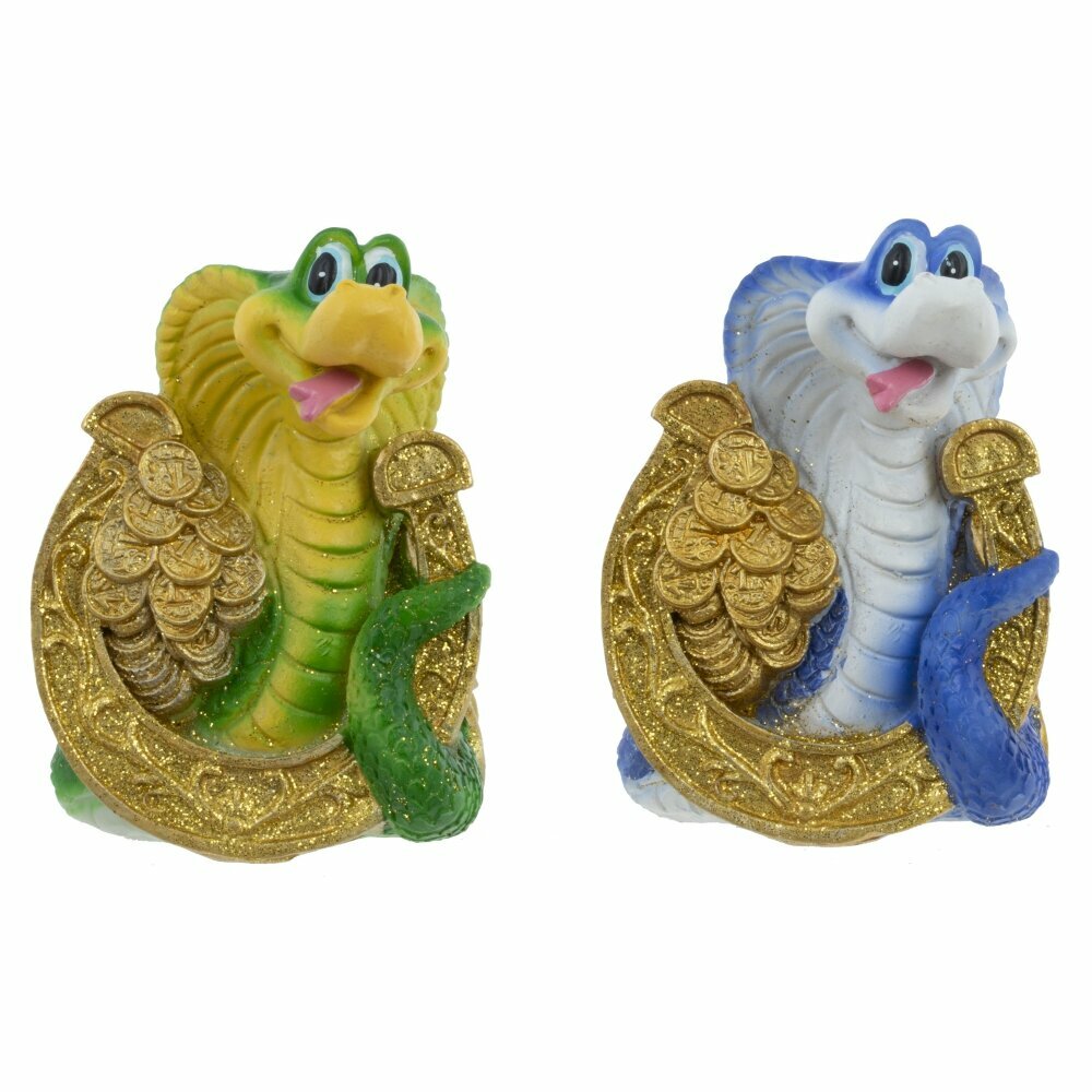 Копилка Змея символ года, 7х8х9 см, 1шт из 2х видов KSM-806045