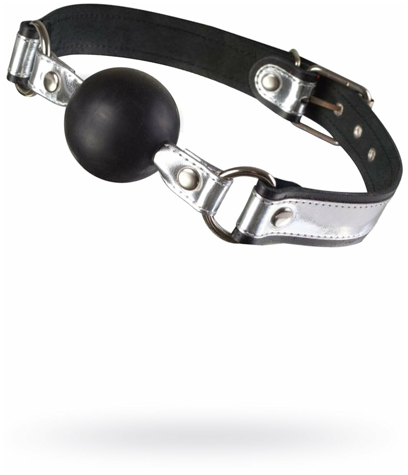 Кляп Sitabella, кожа, серебряный