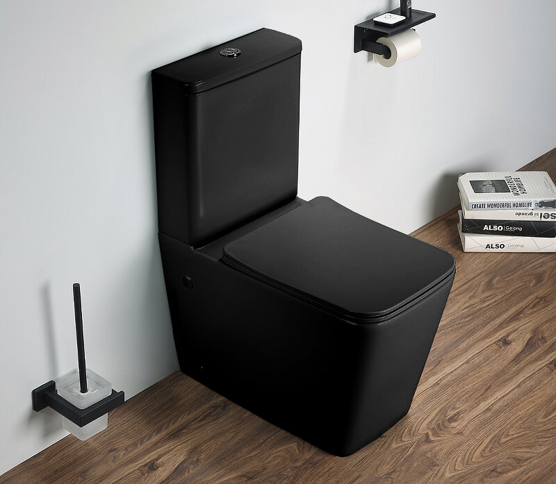 Унитаз напольный Ceramalux 2170 AXMB безободковый черный матовый