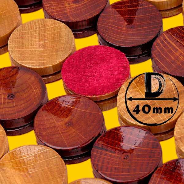 Фишки для нард, фишки для шашек 40 мм Дуб