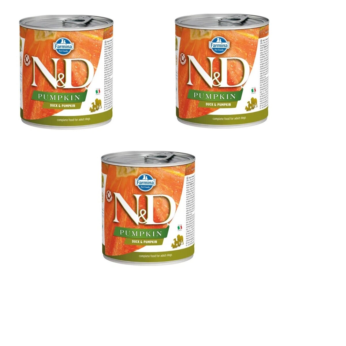 Фармина Консервы ND Dog Duck & Pumpkin Утка с Тыквой для собак 285г (3шт)