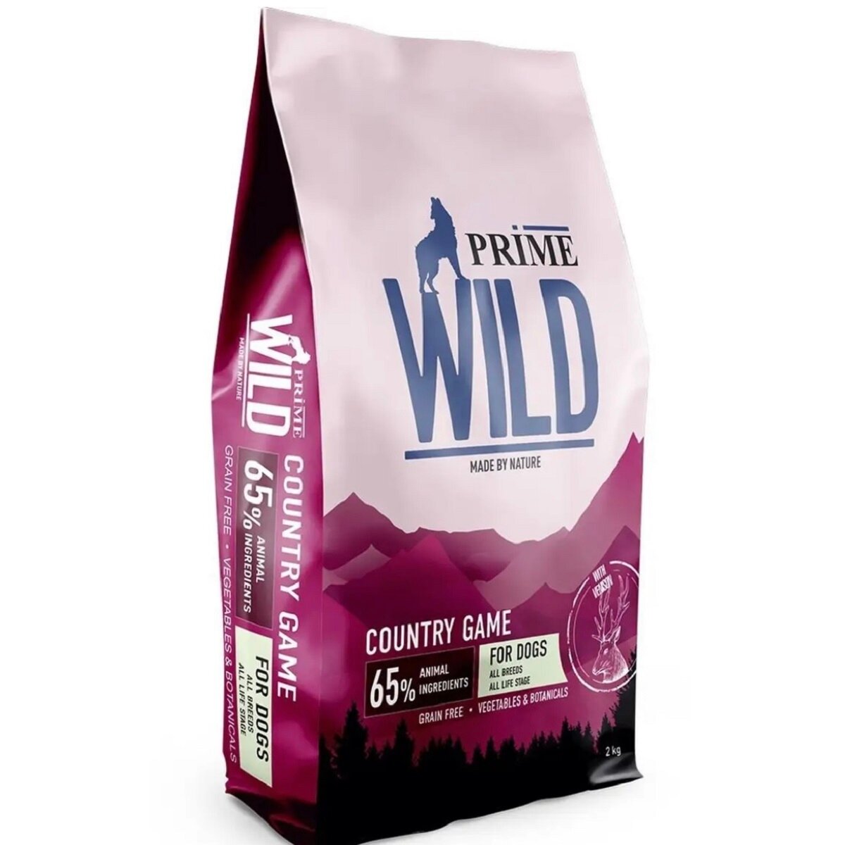 Сухой корм PRIME WILD GF COUNRTY GAME для щенков и собак всех пород с уткой и олениной 2кг