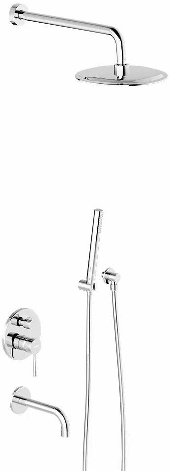 Душевой комплект Damixa Scandinavian Pure 936510000 со смесителем, 250 мм, хром