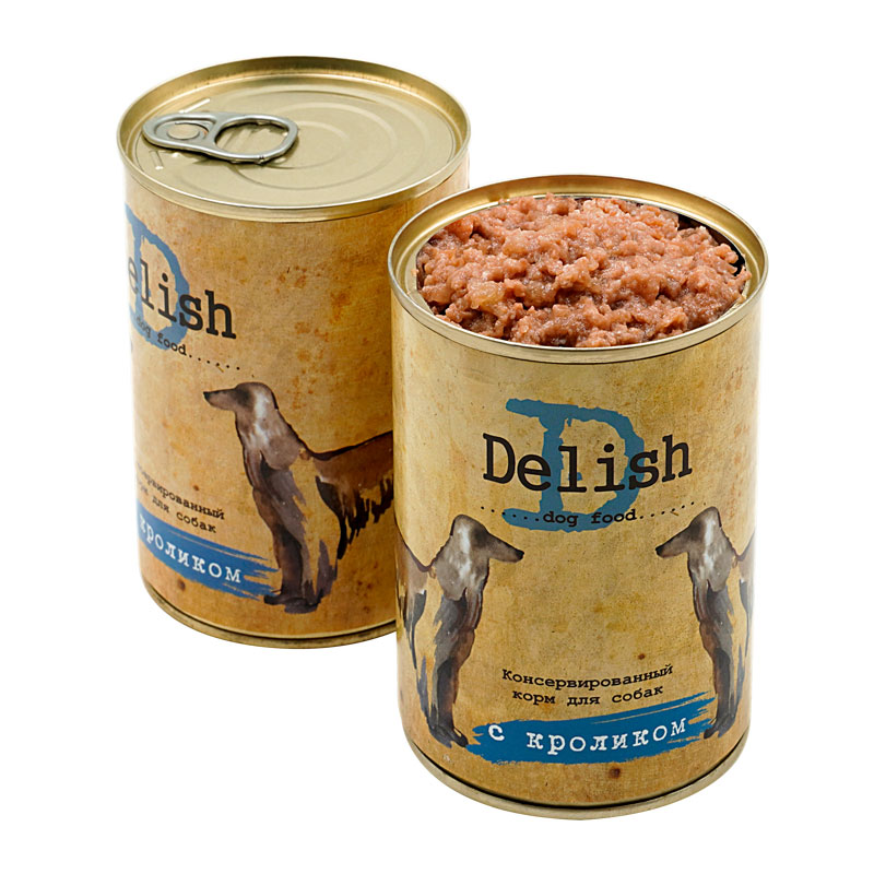 Delish консервы д/с кролик 400 гр 6 шт