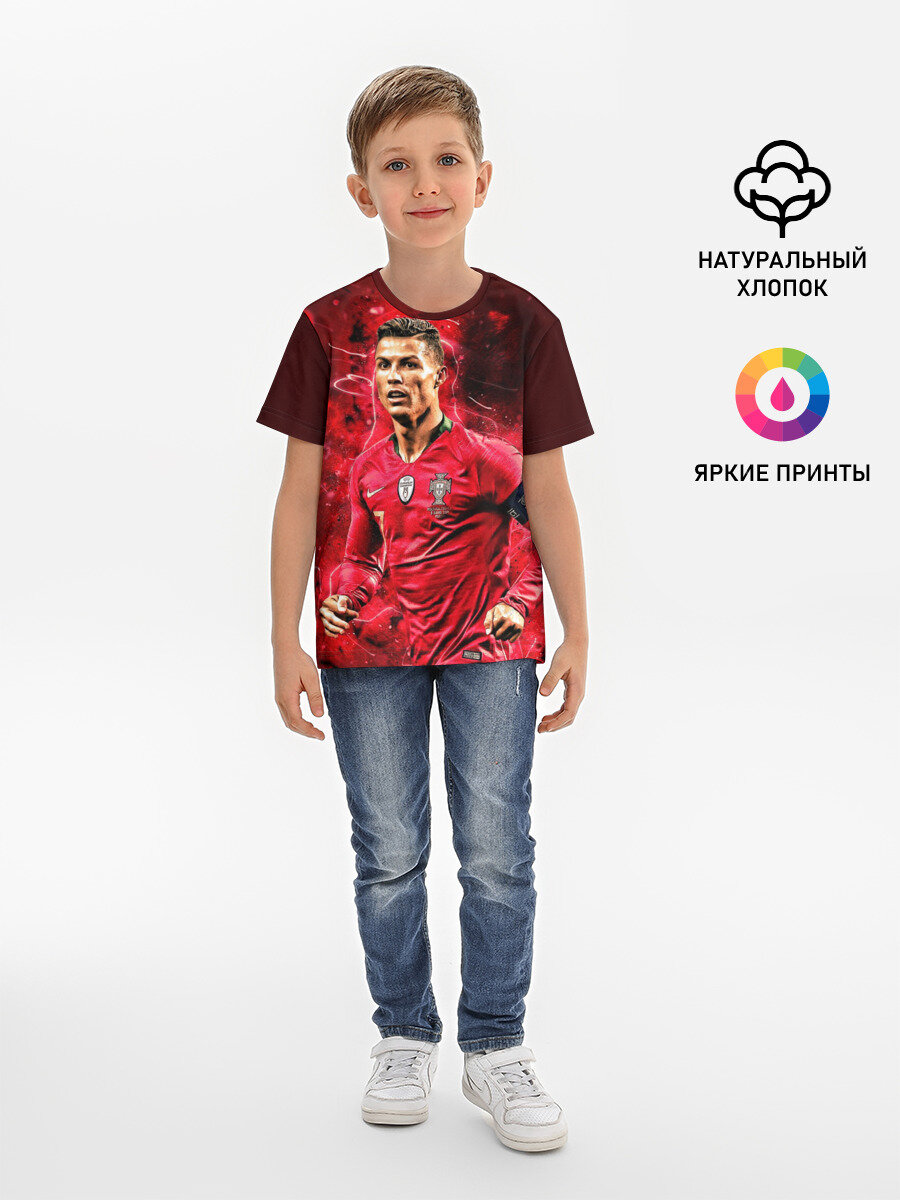 Футболка хлопковая детская Криштиану Роналду (Португалия)