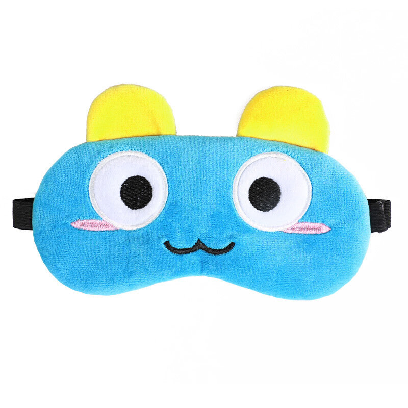 Маска для сна с милой мультяшной лягушкой, плюшевая маска для сна для детей и взрослых, светонепроницаемая маска для сна с вышитым рисунком, регулируемая повязка на глаза для сна, путешествий и отдыха