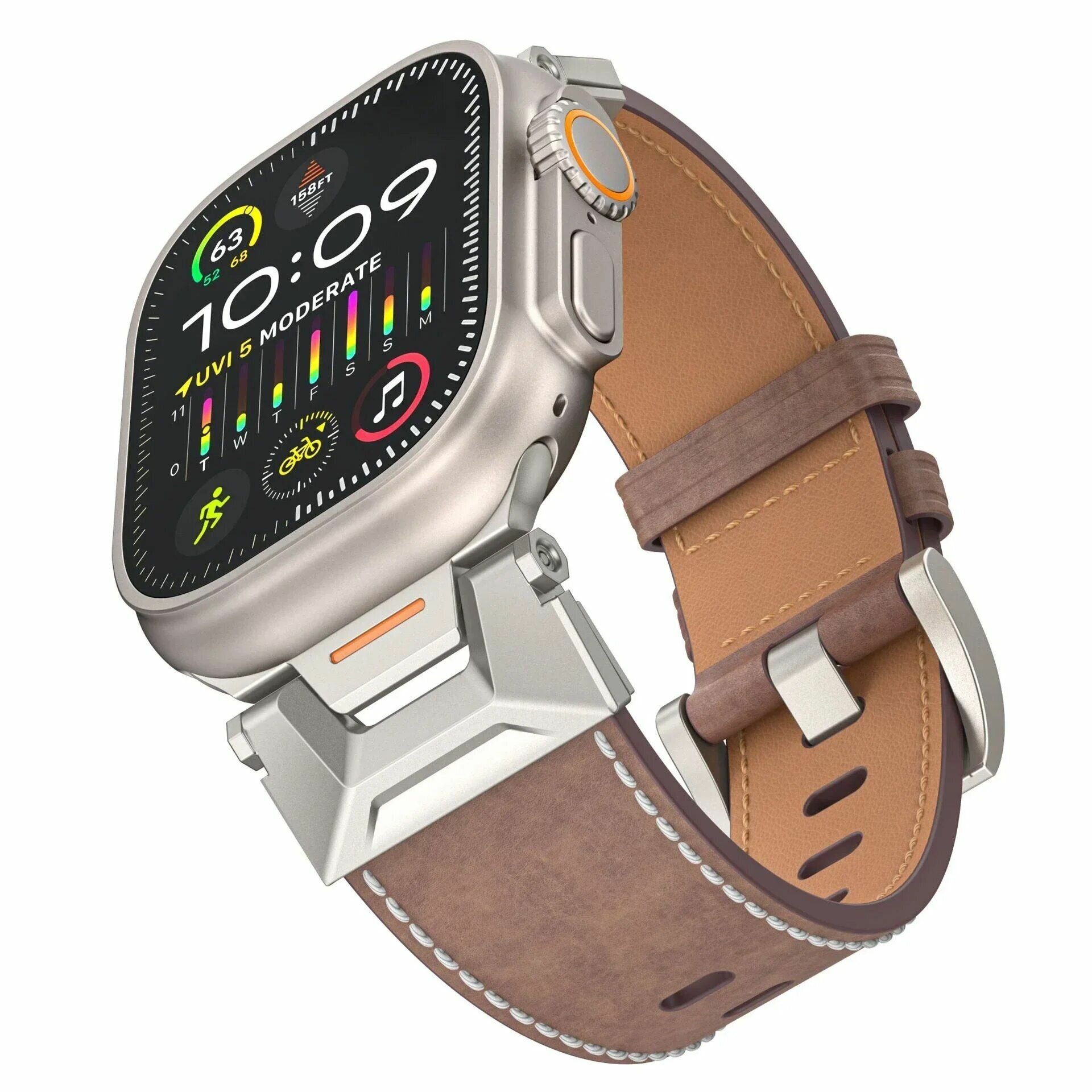 Кожаные наручные ремни для Apple Watch ремешок Ultra 49мм 44мм 45мм для Apple Watch Series 9 8 7 6