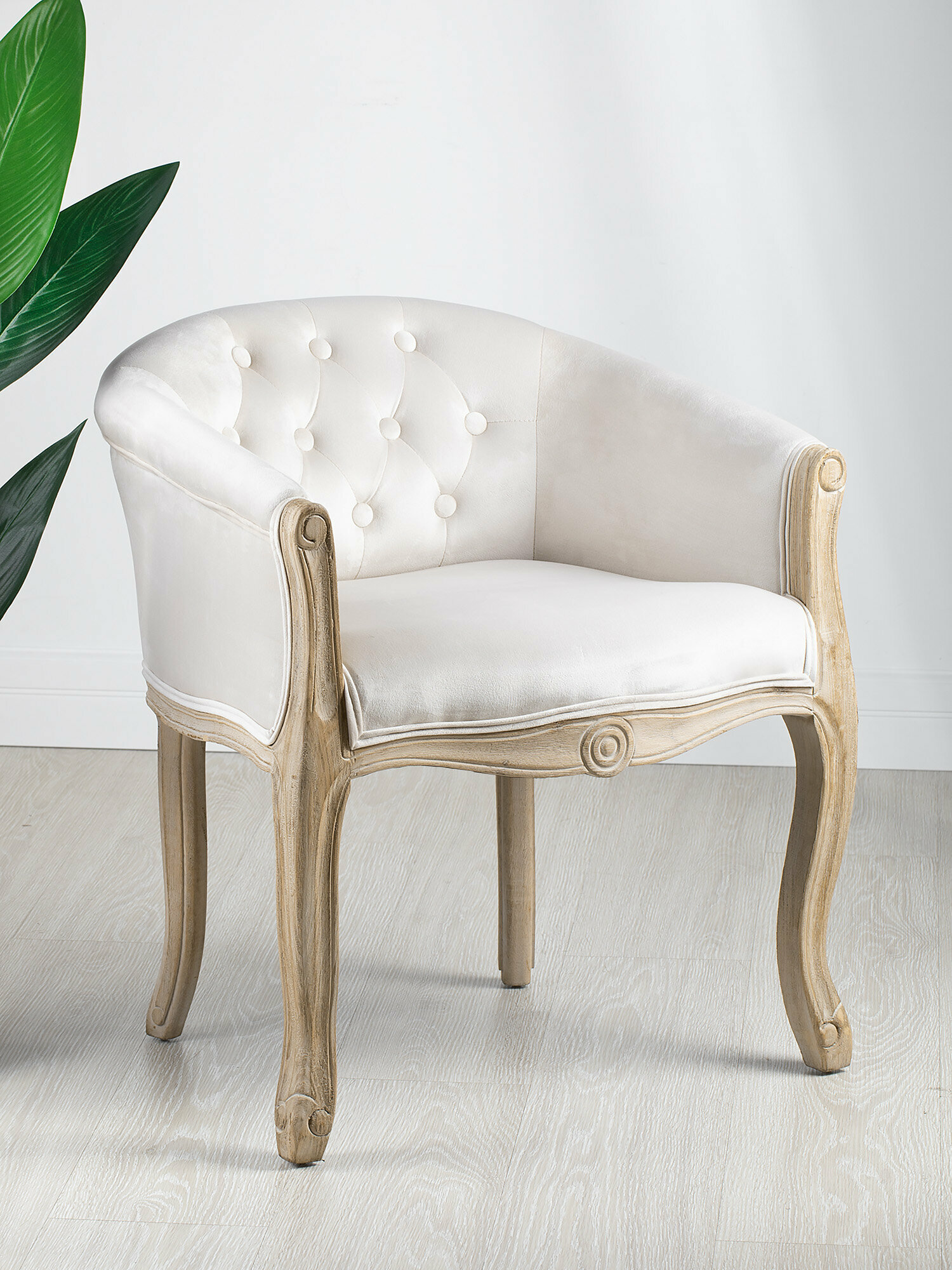 51-055 Кресло 61 х 61 х 71см, дерево, полиуретан, велюр, Glasar