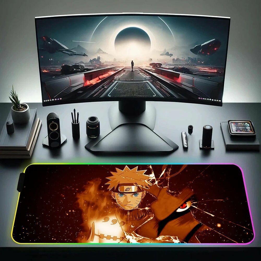 Коврик для мыши "RGB LED NARUTO", с RGB-подсветкой, 40 см x 90 см