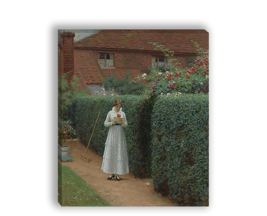 "Любовное письмо", Лейтон Э, картина для интерьера (репродукция) (40х47 см / на подрамнике)