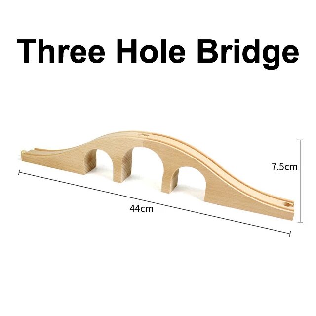 Деревянный мост для детской железной дороги YunDuo BaBy three hole bridge