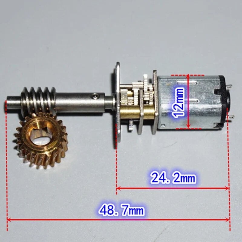 Цельнометаллический мотор-редуктор Micro N20 DC 3-6В 62об/мин