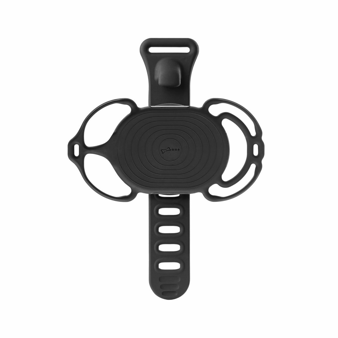 Держатель для смартфона 4.7"-7.2" силиконовый универсальный BONE GARMIN BIKE TIE CONNECT KIT 2 со страховочным ремешком, черный.