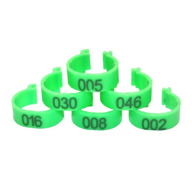 Кольца для птиц зеленые, 005, 030, 046, 016, 008, 002