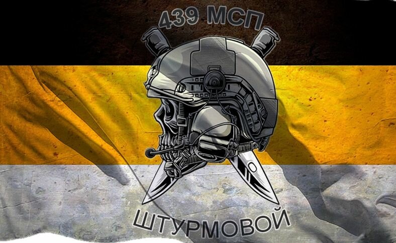 Флаг 439 штурмового мсп, 70х105 см на сетке для флагштока