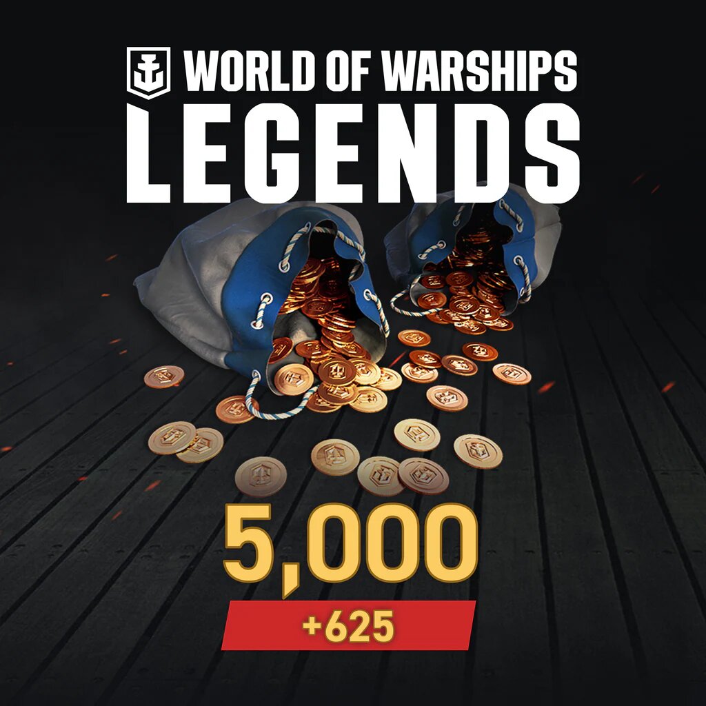 Виртуальная валюта World of Warships: Legends - PS5® 5625 дублонов, для PlayStation, Турция