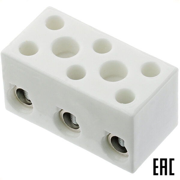Клеммник керамический 10 кв. мм 3 пары контактов винтовой 350 град. С Conta-Clip KKB10/3 1805.7