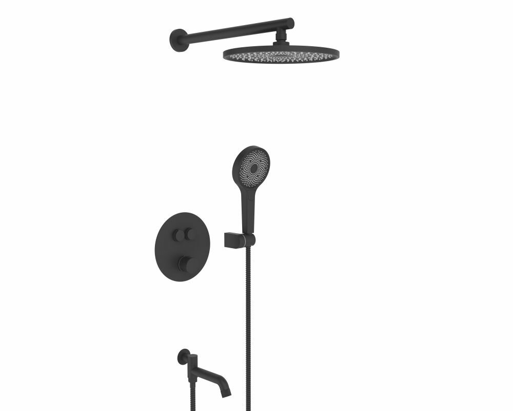 25005-3C Встроенный смес для ванны с 3-функ. термостат (черный) ViEiR