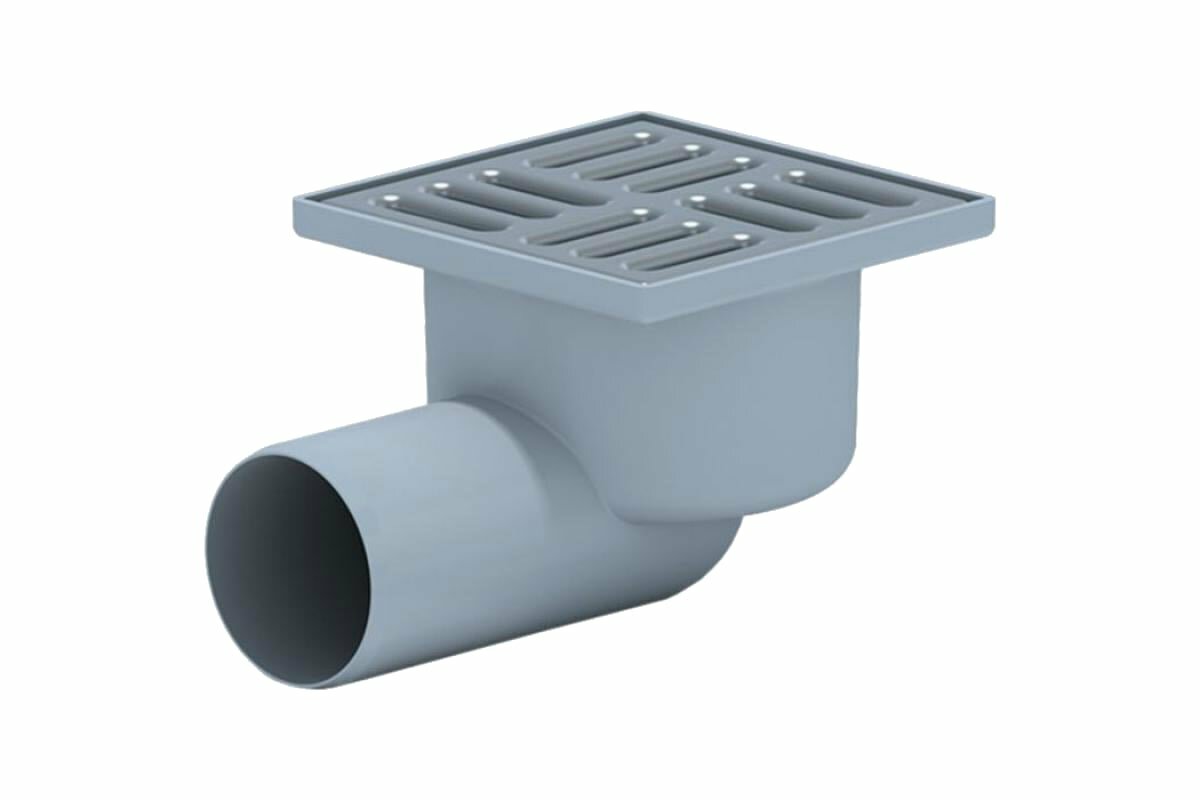 АНИ Пласт Нерегулируемый трап с гидрозатвором, выпуск Дн50, нержавеющая решетка 100х100