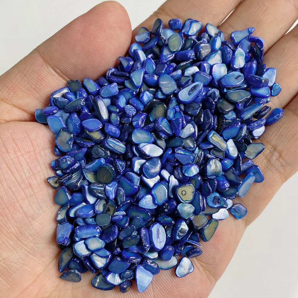 Каменные бусины аквамарин-малахит Decora 3-5 мм 20-100 г Синий, 20 G, blue shell