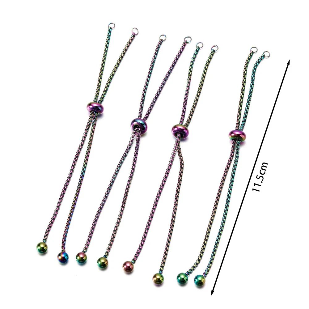 Регулируемые слайдеры из нержавеющей стали для ювелирных изделий Colorful 3Pcs