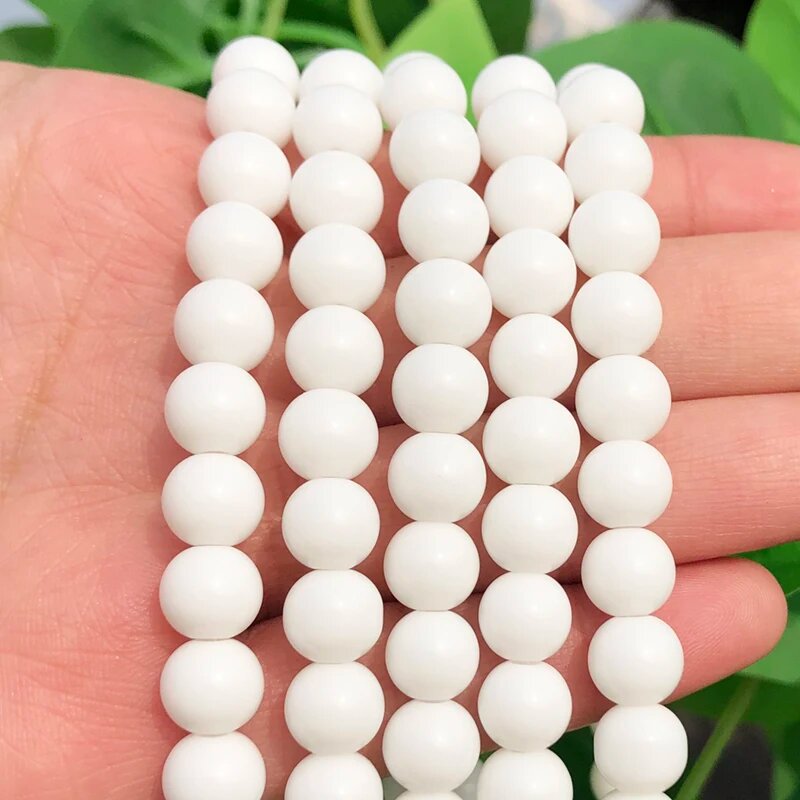 Натуральные бусины TTUIJI 4-10 мм тигровый глаз, лава, амазонит, Белый, 8mm 46pcs, white agate