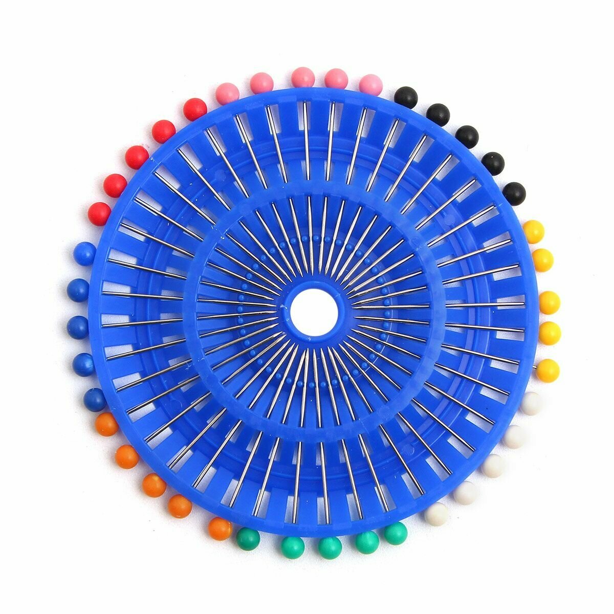 28301 Булавки с цветной головкой 34*0,65мм, металл/пластик, 40шт на диске, PONY