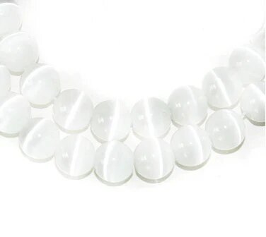 Бусины стеклянные «кошачий глаз» Beadia 4 мм, 6 мм, 8 мм Белый, 4mm 98pcs strand, White