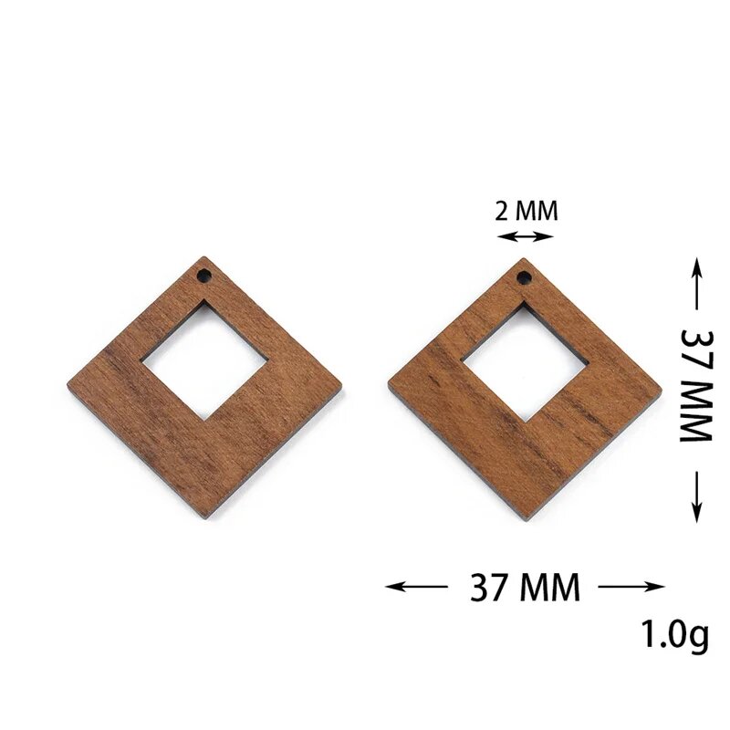 10 шт. смешанные геометрические подвески из натурального дерева для сережек, браслетов, 2