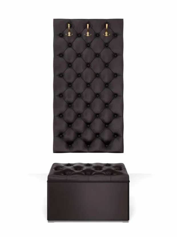 Прихожая Betel Мишель Панель вешалка Мишель 750+Пуф Мишель 750 В. Умбер