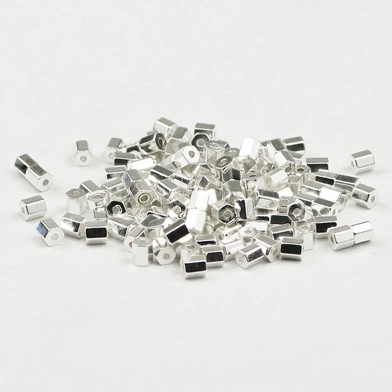 BTFBES шестигранные бусины из гематита 3мм золотого цвета Серебряный, Platinum Color