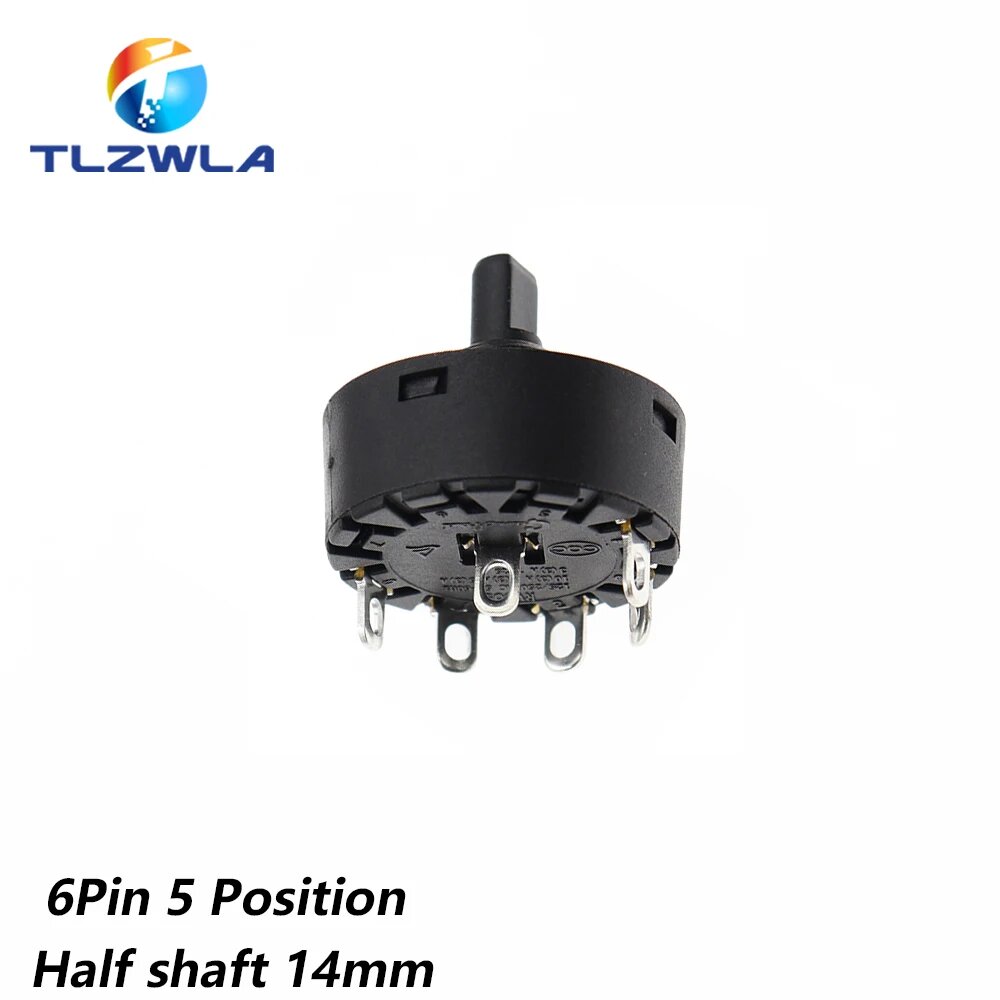 Поворотный переключатель 6Pin 5 Position Half shaft 14mm