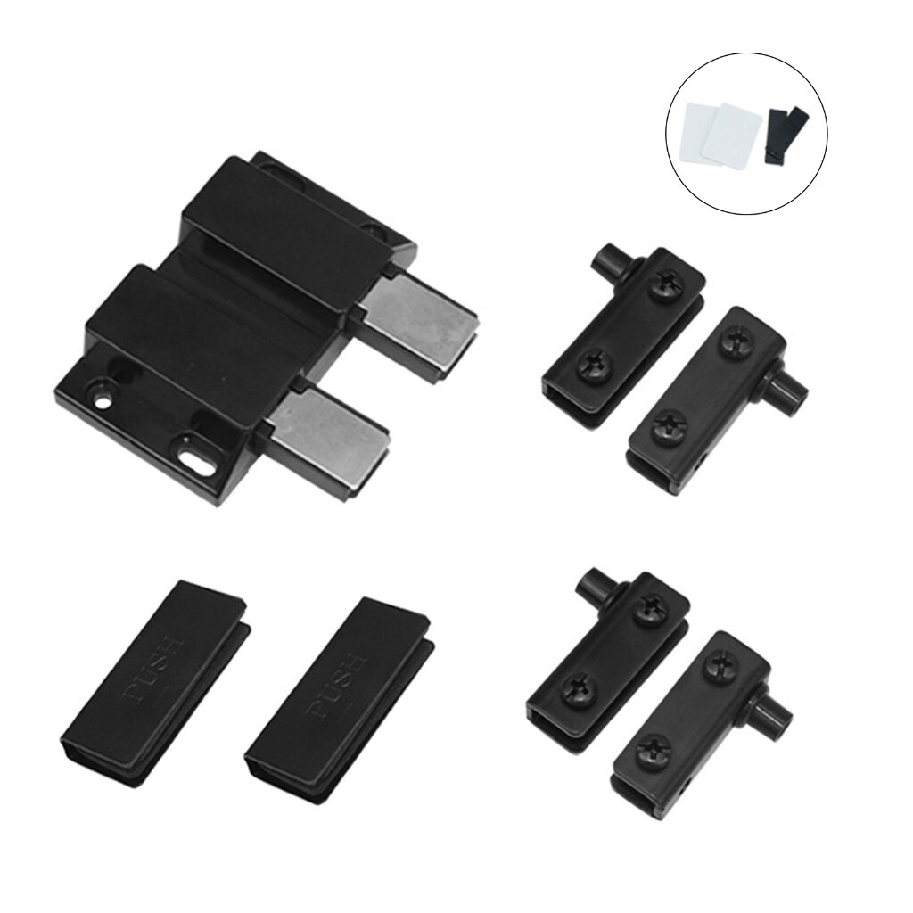 Внутренняя отделка, Стеклянные магнитные петли - комплект для двойных дверей черного цвета, 1 набор