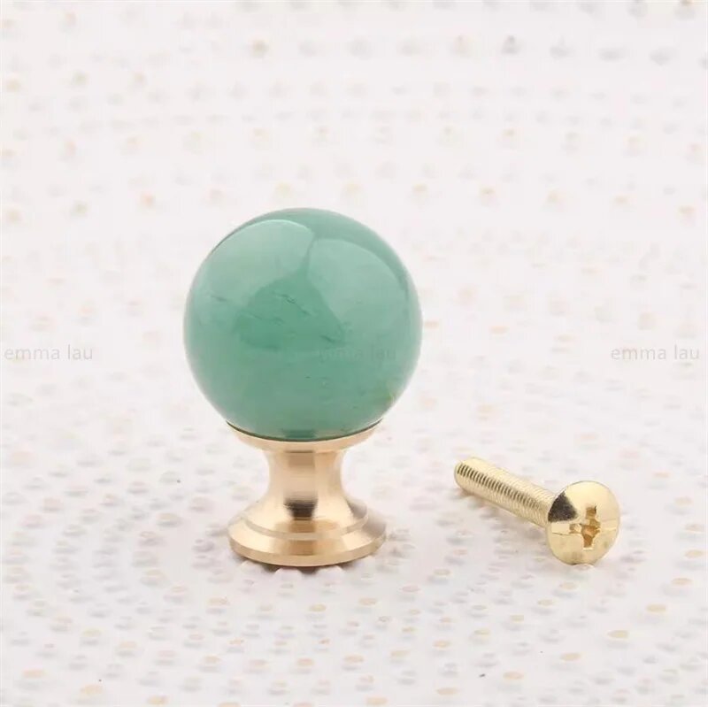 Латунные ручки для шкафов с хрустальными шариками GREEN