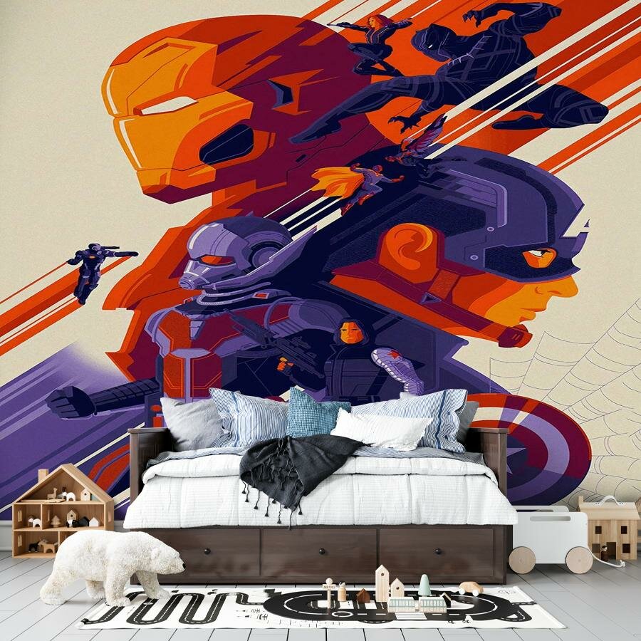 Фотообои Марвел воин 12-1653-S-Холст 270 x 200 см (ВхШ) Бесшовные, флизелиновые, влагостойкие обои MasterFresok