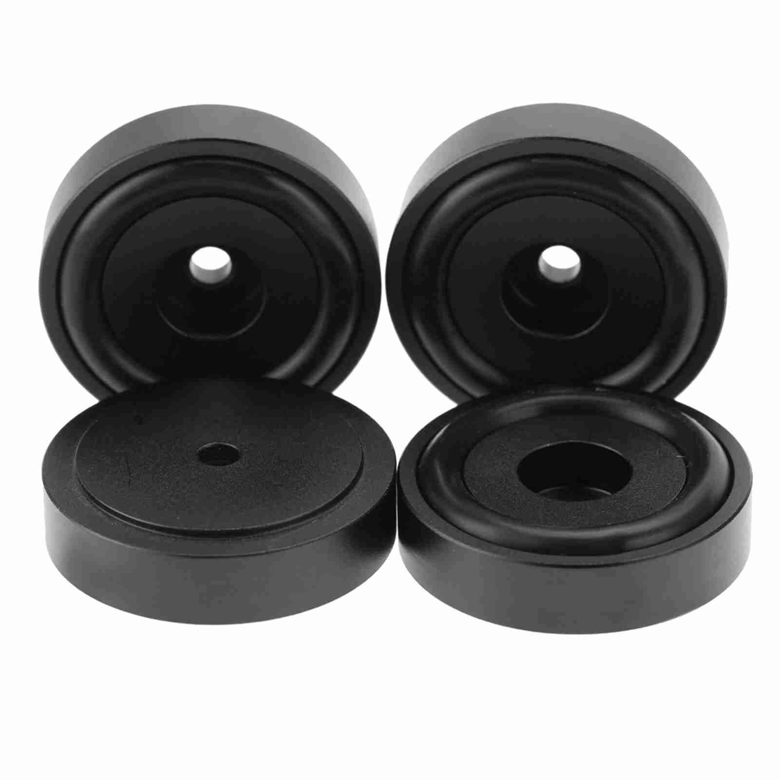 40 мм x 10 мм Алюминиевый сплав Усилитель Анодированный черный, 4pcs Sand Blasting Feet для стабилизатора динамика, прочный алюминиевый материал