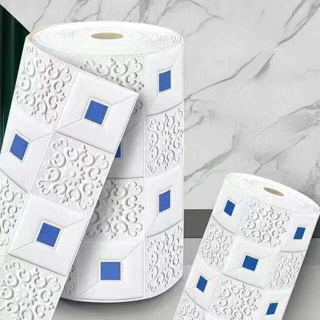 Панели стеновые самоклеющиеся . 70cmx5m интерьерные 3д плитки для кухни и ванной декоративные влагостойкие