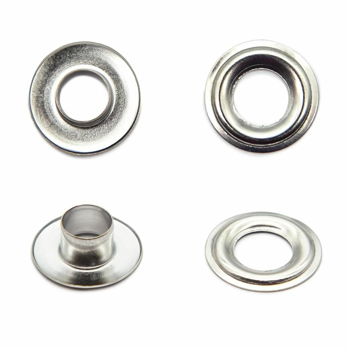 Люверс для одежды BIG плоский D 5,5 мм, металл, никель, 50 шт (64680)