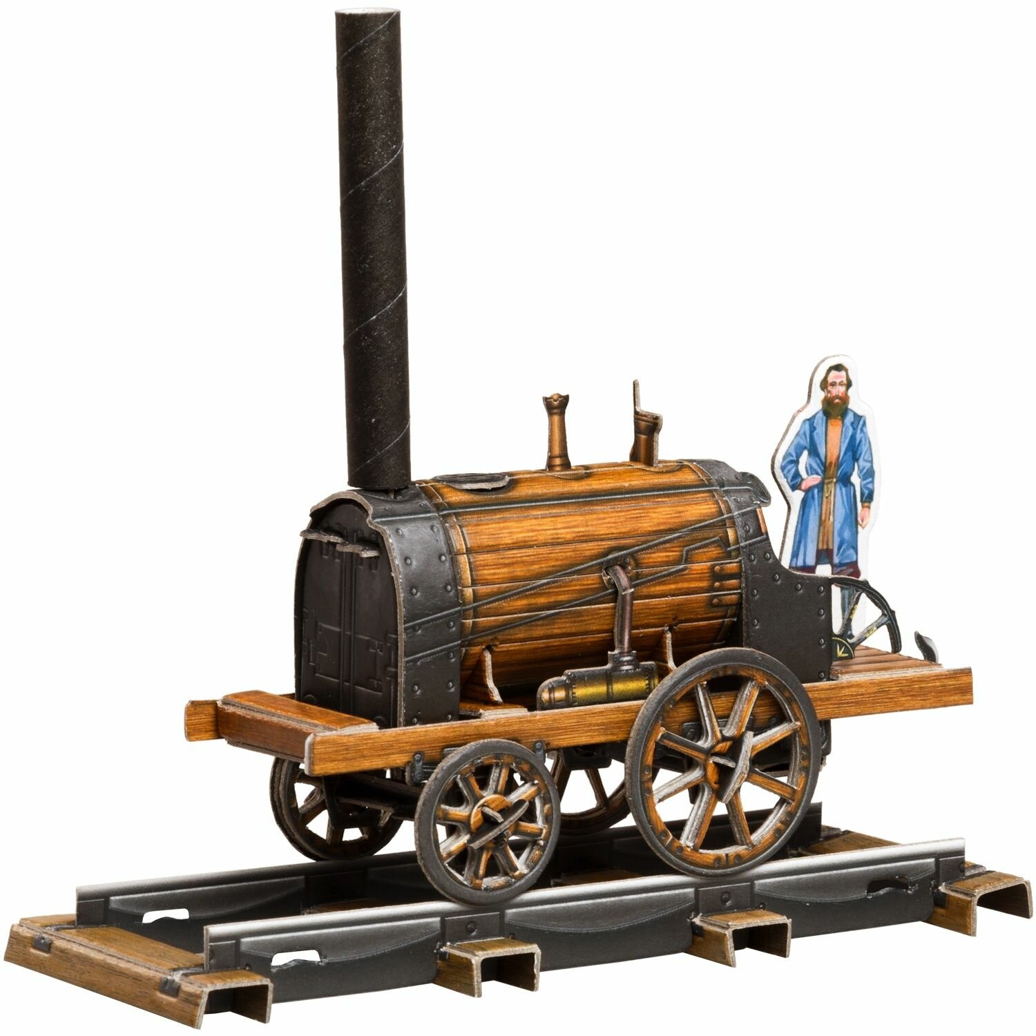 Сборная модель Умная Бумага "Паровоз Черепановых", картон, от 7 лет