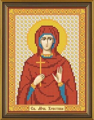 Канва Нова Слобода "Святая мученица Кристина (Христина) Тирская", ткань с рисунком, 13х17 см (БИС 5126)