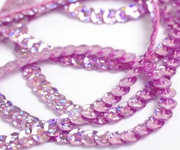 Пайетки Magic 4 Hobby "Laser Bright", на нитях, 6 мм, цвет 50129 розово-лиловый, 73,12 м