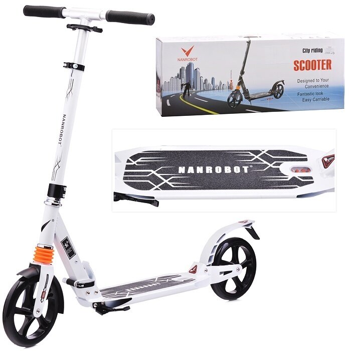 Самокат 2-х колесный Oubaoloon детский, PU, белый, в коробке (U040852Y)