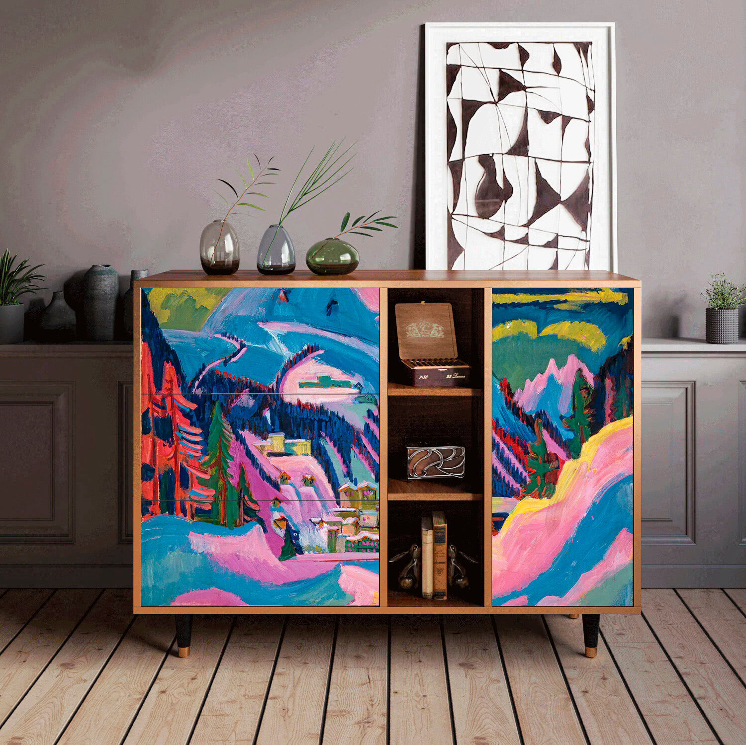 Комод - STORYZ - BS2 Davos Winter by Kircher , Разер - 125 x 97 x 48 см , Цвет корпуса - Орех