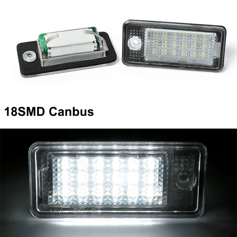 Комплект из 2 предметов, без ошибок светодиодный номерного знака светильник номерной знак модуль лампы белого цвета для Audi Q7 4L A3 8P A4 S4 RS4 B6 B7 A5 A6 C6 RS6 A8 S8 D4