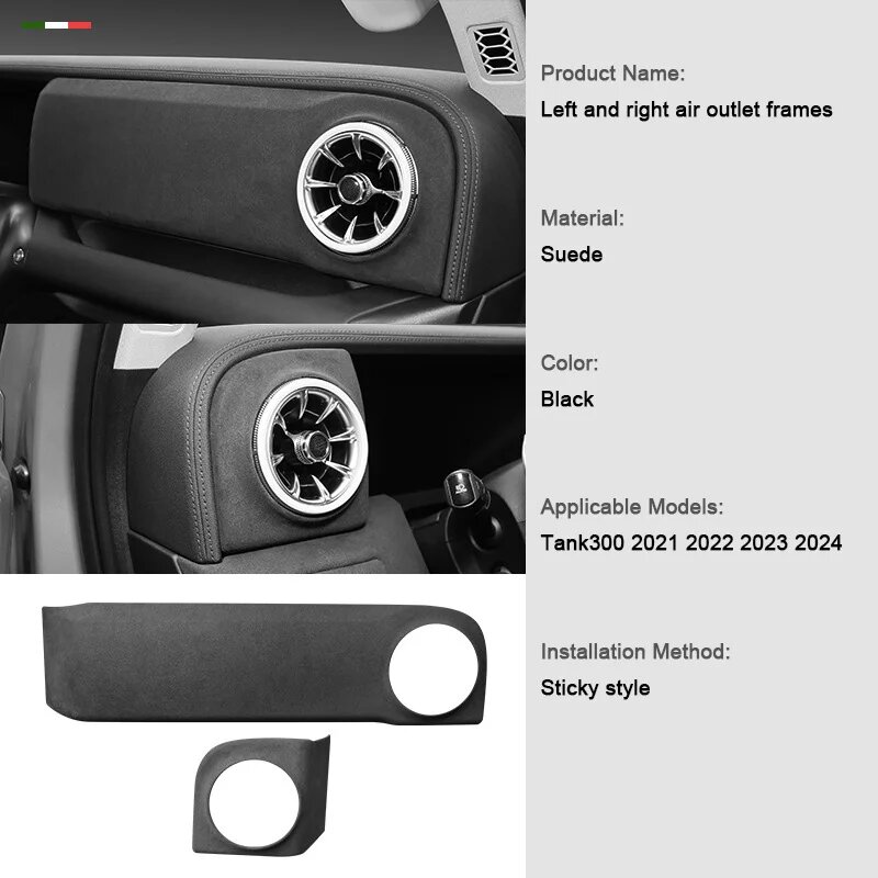 Замшевая внутренняя панель автомобиля, украшение для Great Wall WEY Tank 300 2021 2022 2023, крышка переключения передач, модификация, аксессуар Left Right Air