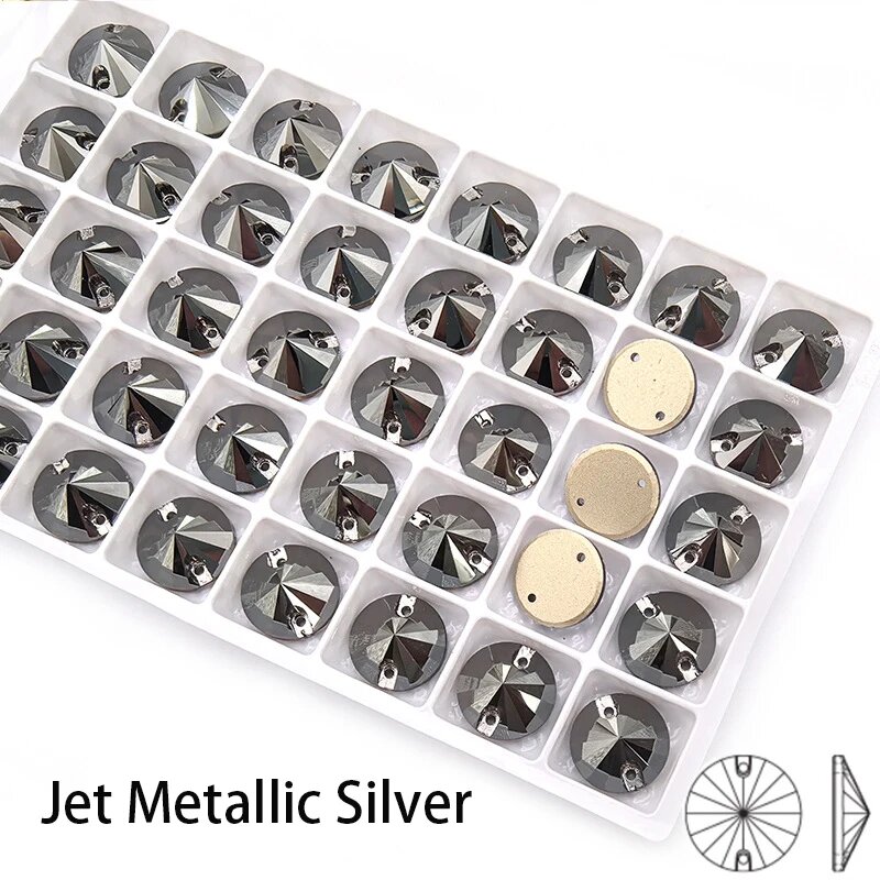 10 шт. Rivoli K9 пришивные стразы, блестящие хрустальные стеклянные камни, стразы с плоской задней частью, бусины для рукоделия, шитья, рукоделия