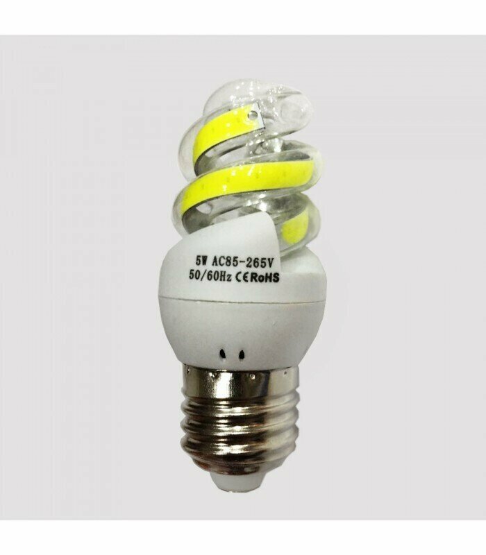 Лампочка (LED, COB), форма спираль, Е27. 5Вт. Цвет: дневной белый. Комплект 2 штуки