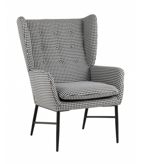 Кресло Марчана гусиная лапка черно-белый