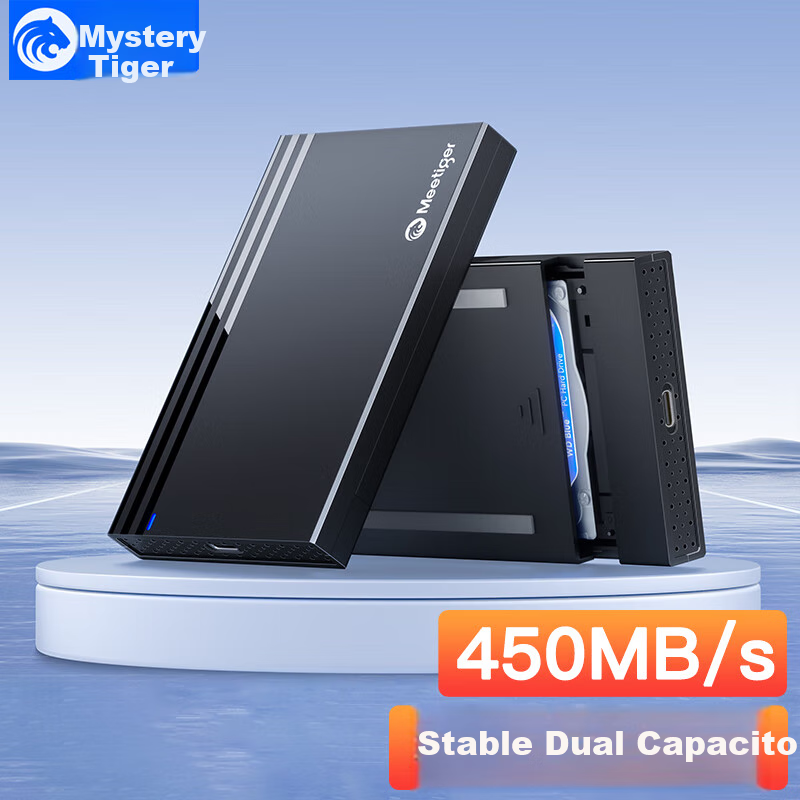 Tigerking USB 3.0 Portable Hard Drive Enclosure 2.5 Inch External Hard Drive Case SATA Interface Mechanical Solid State SSD Hard Drive Enclosure External for Laptop Desktop Computer Z2