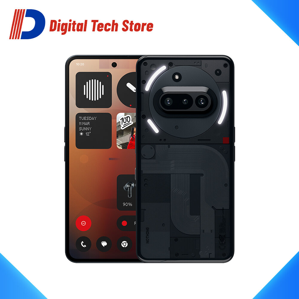 Смартфон Nothing phone 3a, Global, 12+256 ГБ, 5000 mAh, 6.77” гибкий AMOLED дисплей, черный